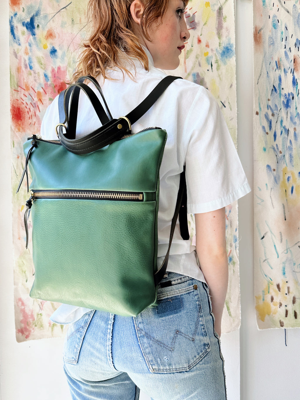 Melissa Convertible Leather Shoulder Bag/Backpack: Hunter – Eleven ...