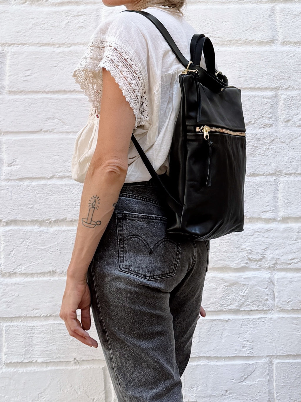 Melissa Convertible Leather Shoulder Bag/Backpack: Straw – Eleven ...