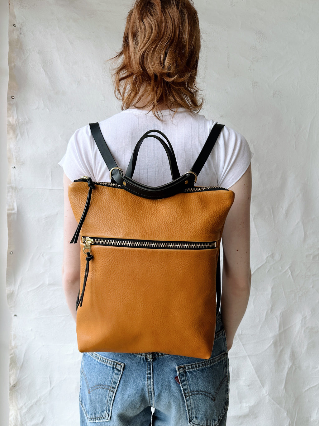 Melissa Convertible Leather Shoulder Bag/Backpack: Straw – Eleven ...